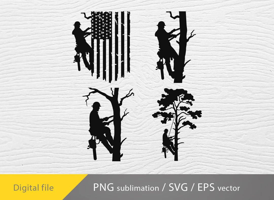 Tree Arborist Svg Bundle Tree Services Svg, Tree Cutter Climbing ...