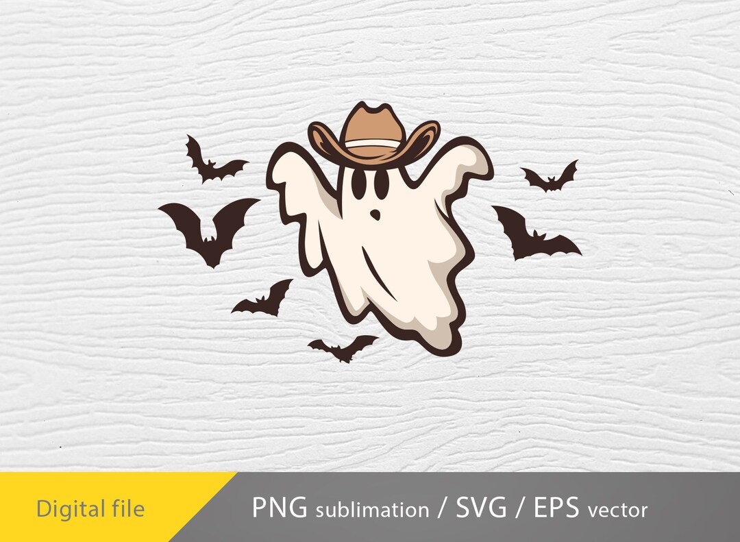 Ghost Cowboy SVG PNG, Cowboy Ghost Svg, Halloween Svg, Spooky Vibes Svg ...