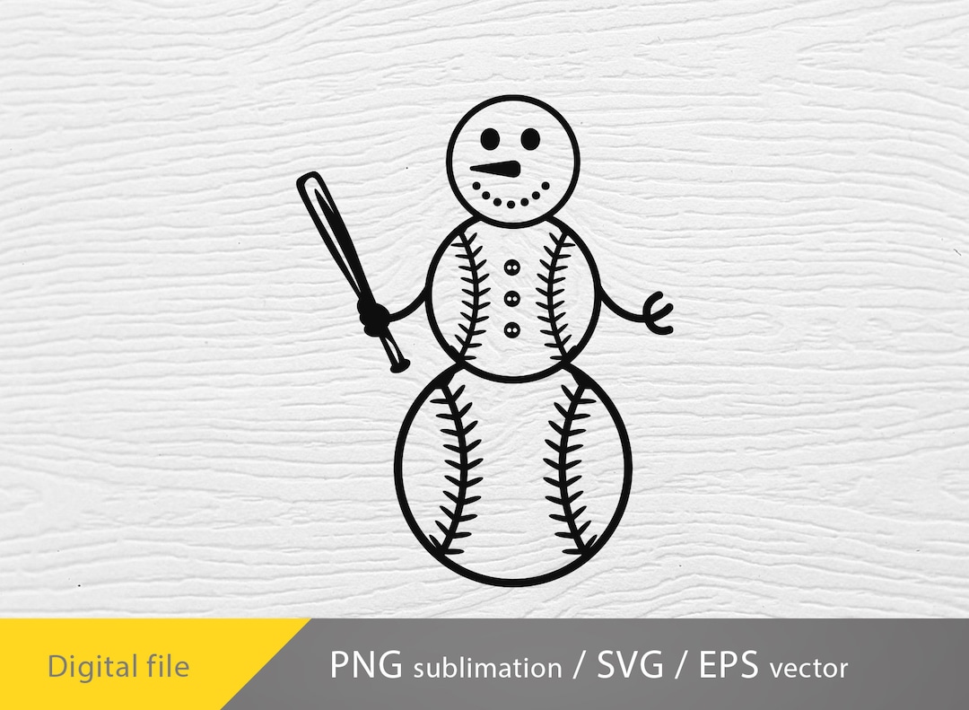 Baseball Svg, Baseball Snowman Svg, Christmas Baseball Svg, Baseball ...