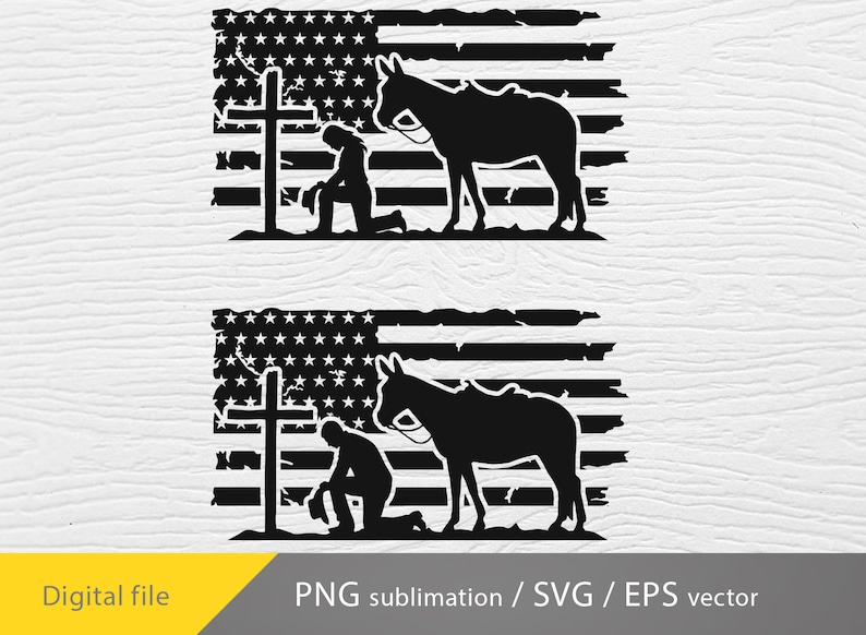 Praying Cowboy and Cowgirl Svg Png Sublimation, Cowboy and Mule Svg ...