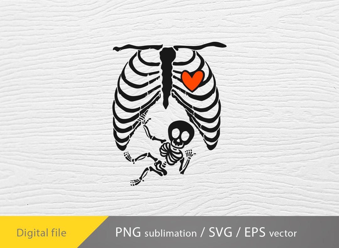 Pregnant Halloween Skeleton SVG, Preggo Halloween Image, Cricut File ...