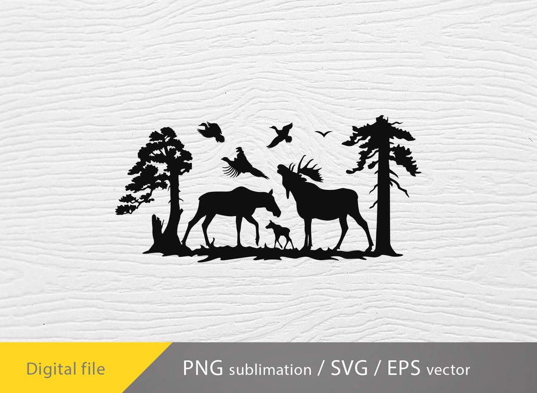 Moose Family Svg, Moose Family Png, Wild Life Scene - Etsy