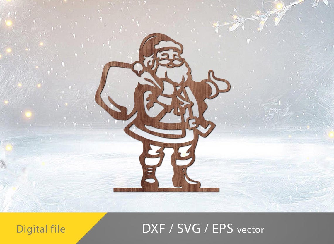 Santa Svg, Laser Cut Santa & Stand, Christmas Svg, Christmas Decor SVG ...