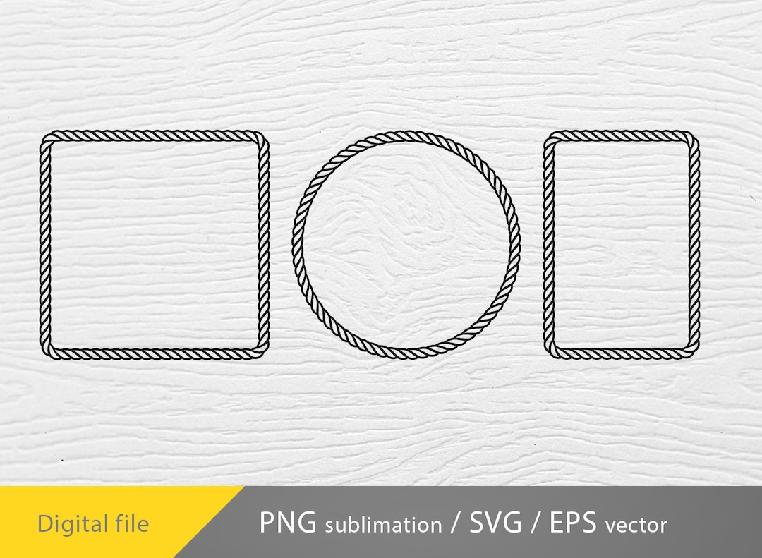 Cowboy Frame Svg, Rope Frame Svg Bundle, Rope Round Svg, Nautical Rope ...