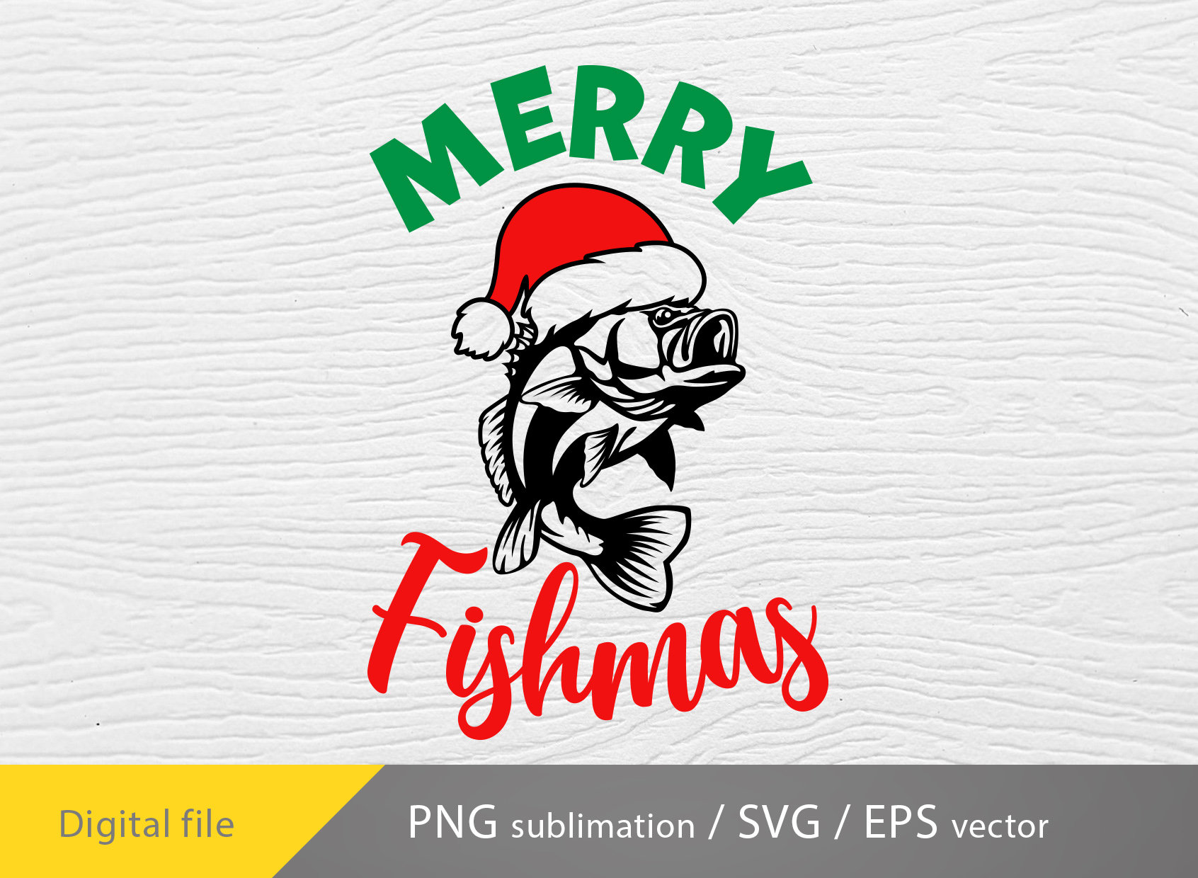 Merry Fishmas Svg, Fisherman Christmas Svg, Bass Fishing Svg - Etsy