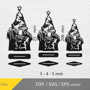 Nativity Scene Svg, Laser Cut Nativity Tree & Stand, Christmas Tree Svg ...