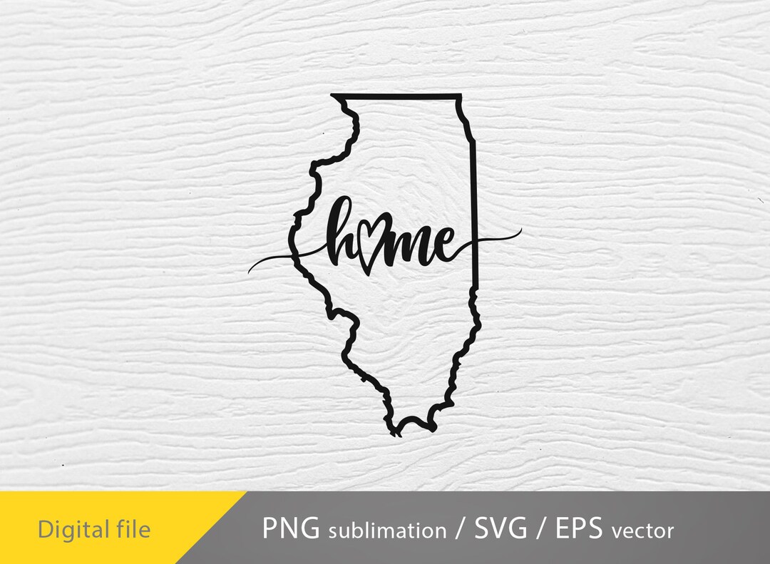 Illinois State SVG, Cut File Cricut, Illinois Silhouette, Illinois PNG ...