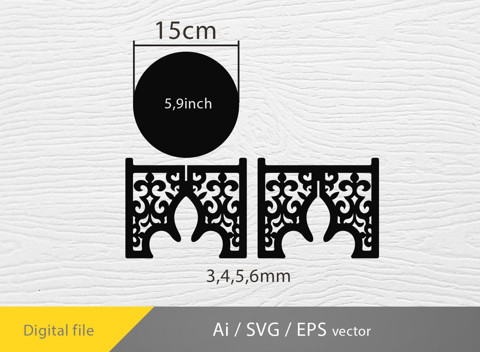 3D Plant Pot Stands Laser Cut, Potted Plant Stand, Flower Pot Support ...