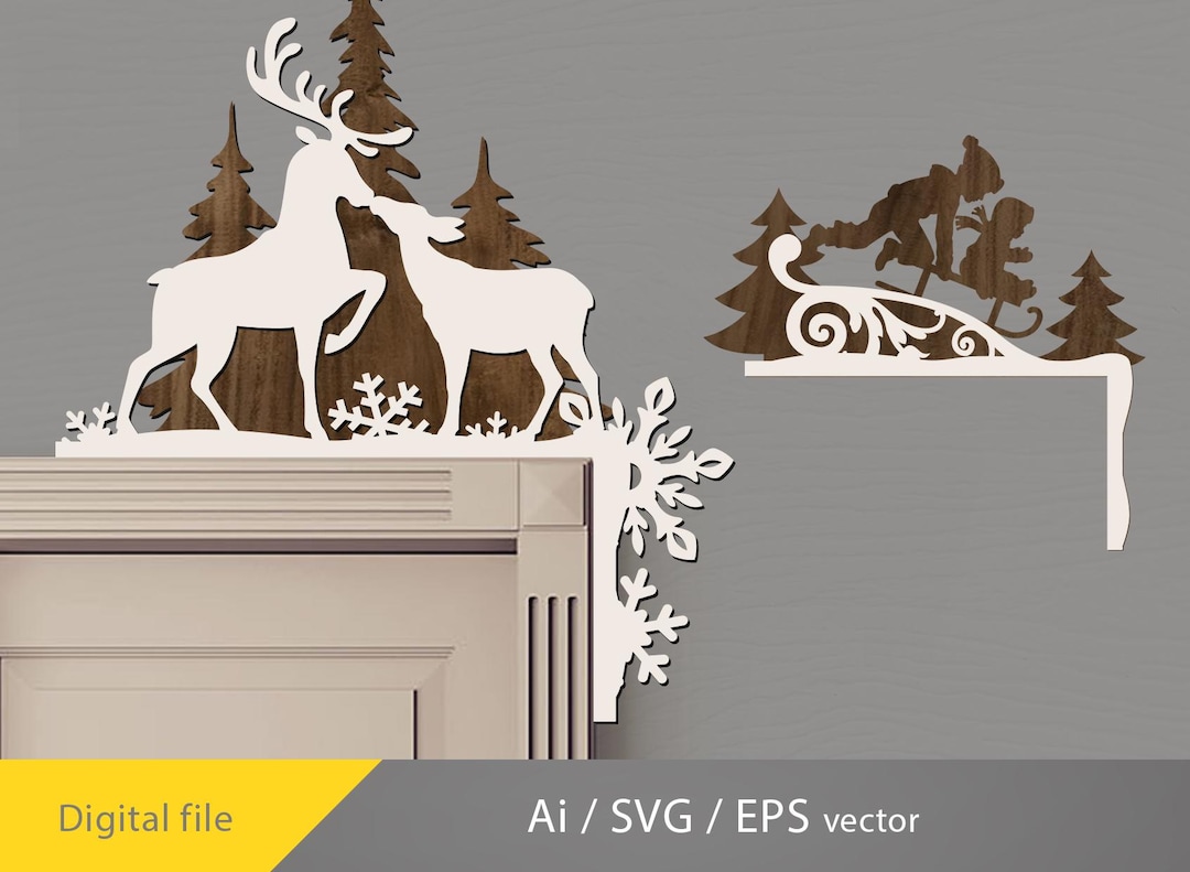 Christmas Door Corners Svg Bundle, Christmas Svg, Laser Cut, Christmas ...