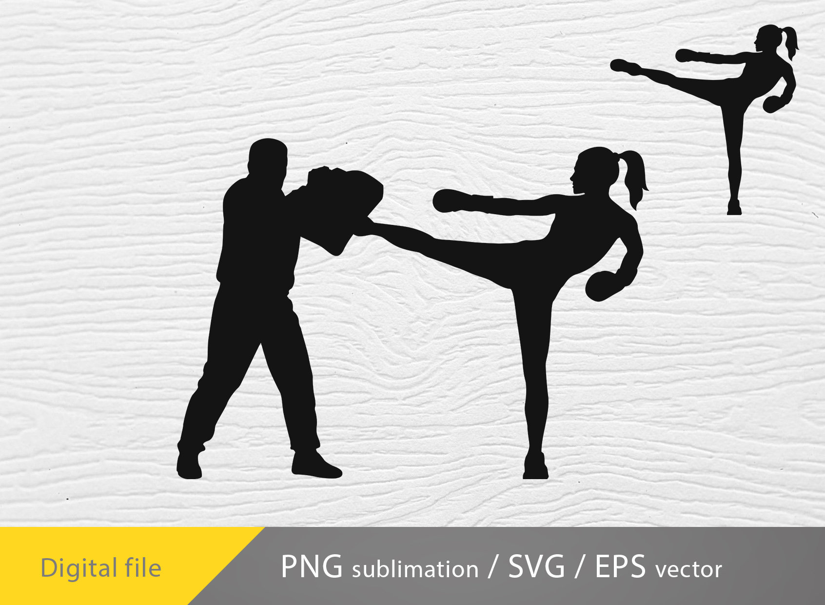 Kickboxing Girl Silhouette Svg, Kickboxing Girl Png, Female Kickboxing ...