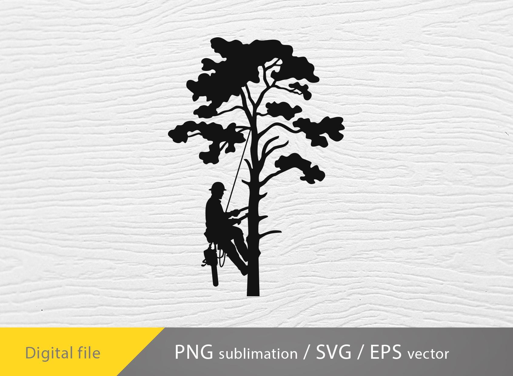 Tree Arborist Svg Tree Services Svg, Tree Cutter Climbing, Cricut File ...