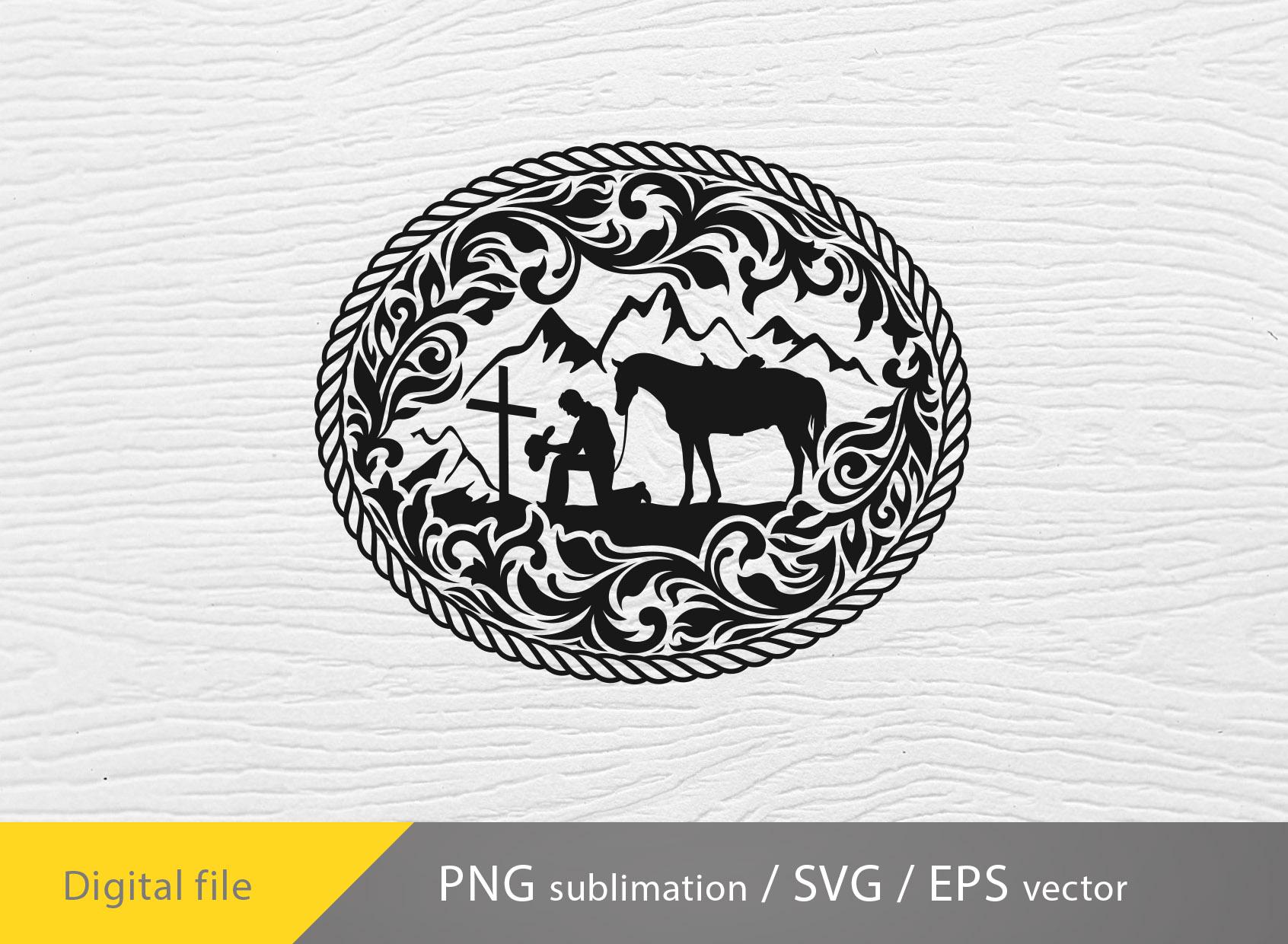 Praying Cowboy Svg, Cricut File, Cowboy Kneeling Praying, Cowboy and ...