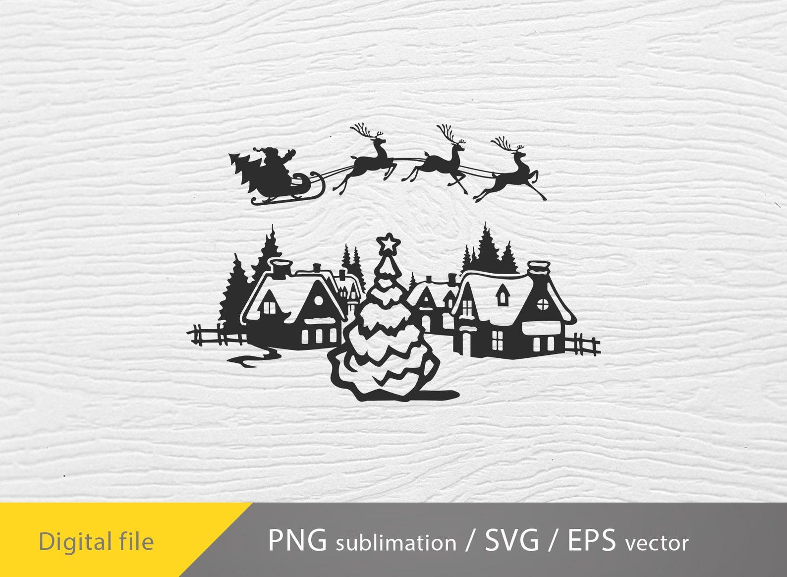 Santa Svg, Christmas Village Svg, Winter Village Svg, Country Christmas ...