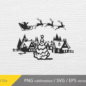 Santa Svg, Christmas Village Svg, Winter Village Svg, Country Christmas ...