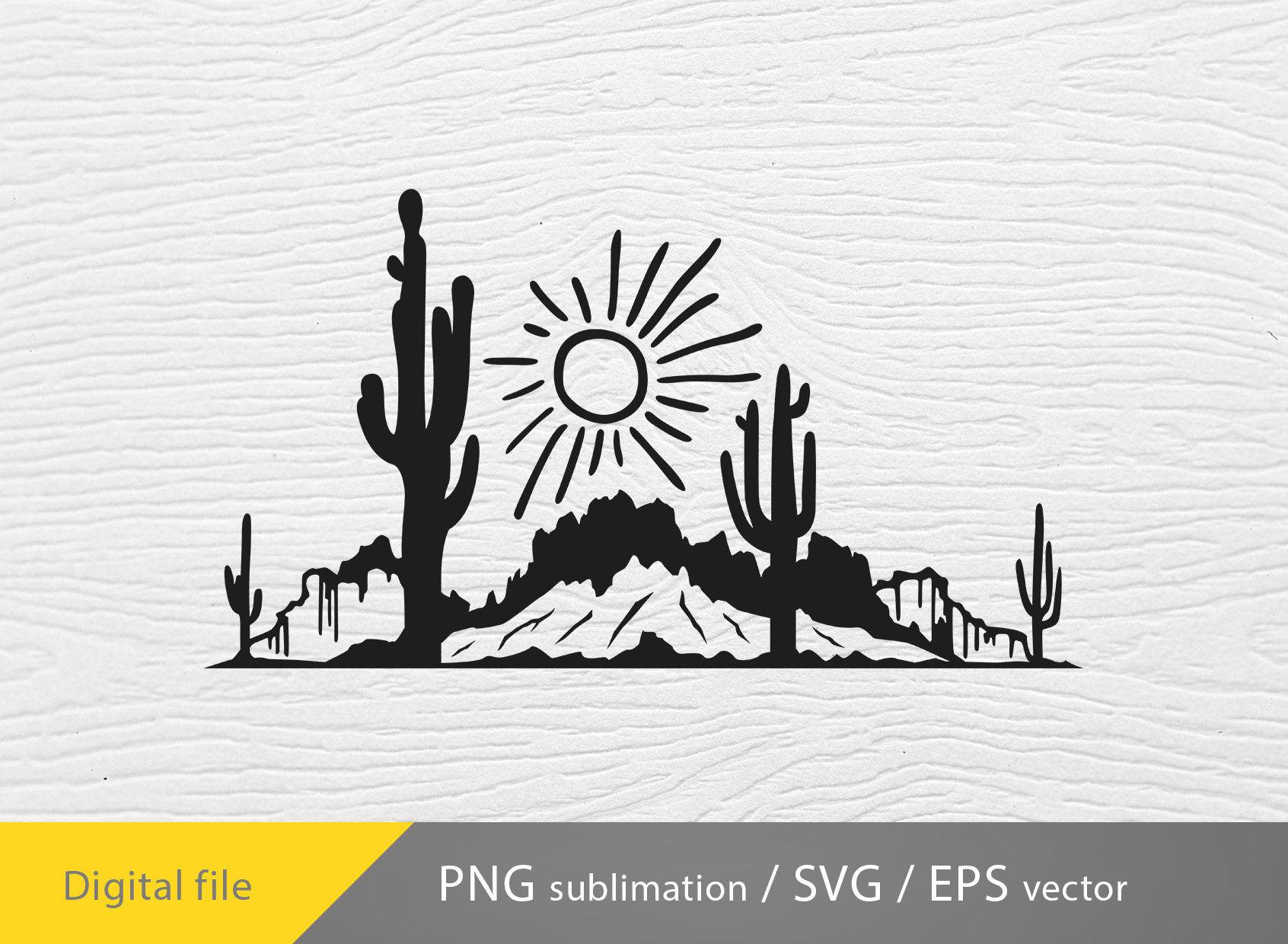 Desert Svg, Cactus Png, Desert Mountains Svg, Desert Cactus Svg ...