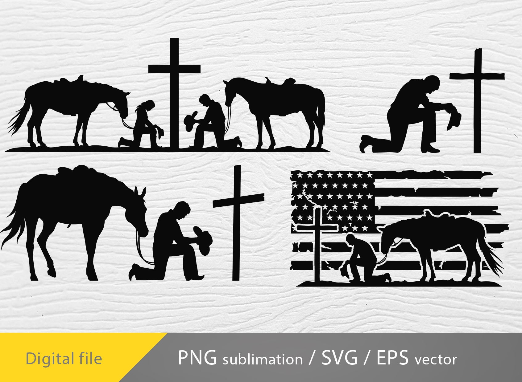 Praying Cowboy Bundle Svg, Cricut File, Praying Cowgirl Svg, Cowboy ...