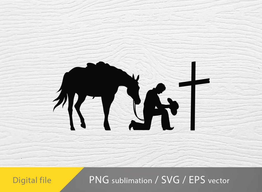 Praying Cowboy Svg, Cricut File, Cowboy Kneeling Praying, Cowboy and ...