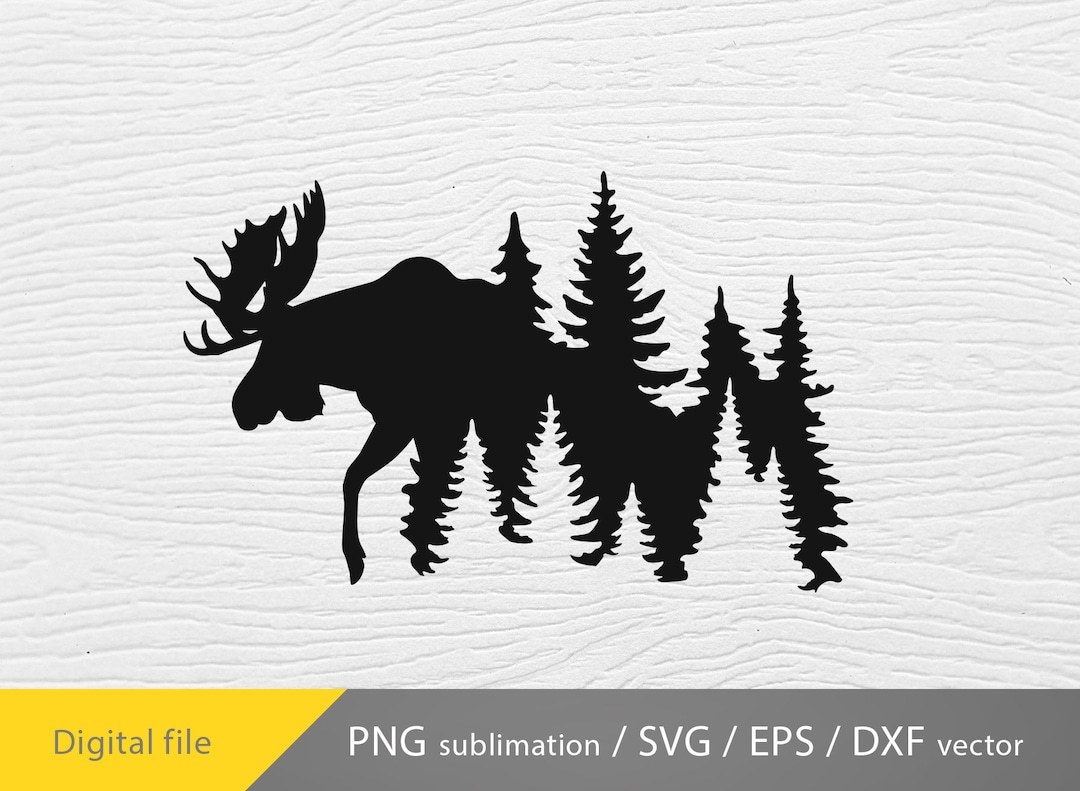 Moose Svg, Moose Silhouette Svg, Moose Png Sublimation, Moose Antlers ...