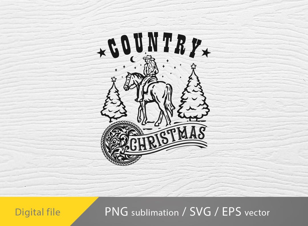 Country Christmas Svg, Country Christmas Png, Western Christmas Svg ...