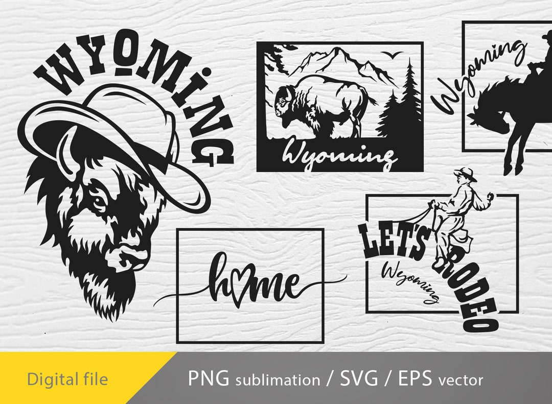 Wyoming State SVG, Cut File Cricut, Wyoming Silhouette, Wyoming PNG ...