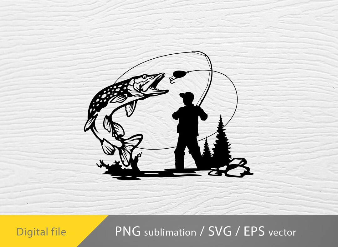 Pike Svg, Pike Fishing Svg, Pike Png, Pike Fisherman - Etsy
