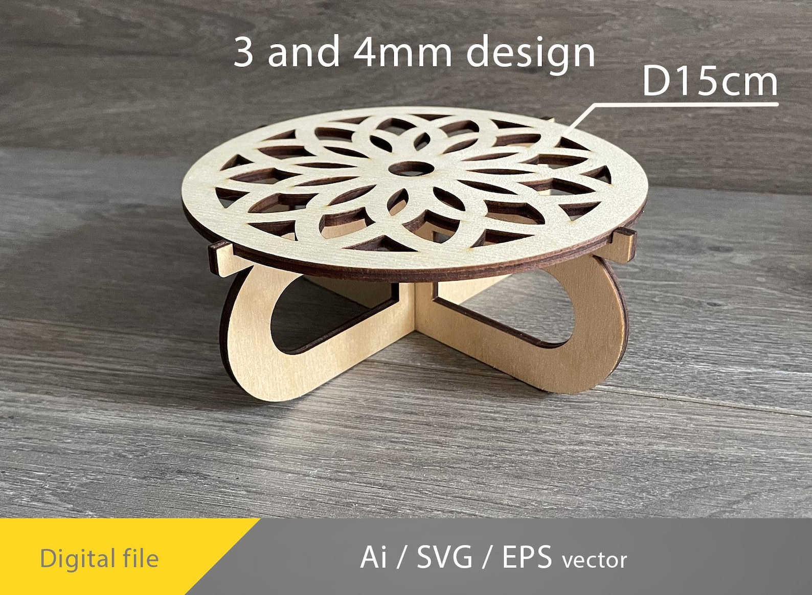3D Plant Pot Stands Laser Cut, Potted Plant Stand, Flower Pot Support ...