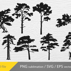 Pne Tree Bundle, Pine Cone Svg, Pine Cone Clipart, Winter Tree Svg ...