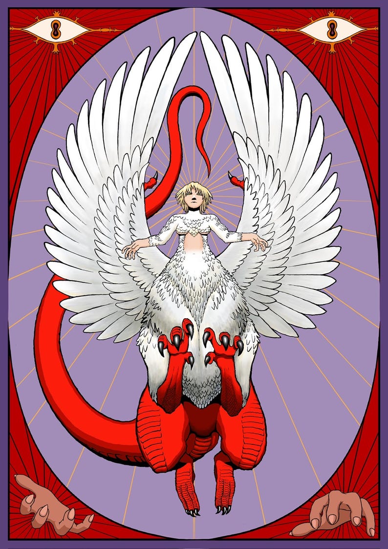 Falin Chimera Dungeon Meshi Fan Art Print, Delicious in Dungeon, Anime ...