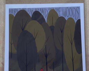 Green Woodland Printable, Modern Wall Art, Digital Print, Forest Poster ...