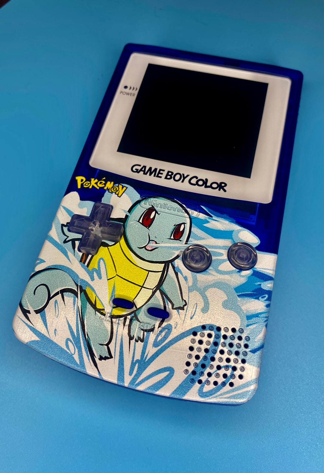 Gameboy Color GBC Blue Squirtle Shell With New Funny Playing - Etsy