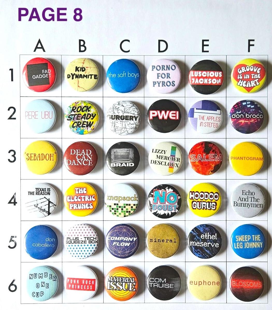 The Ultimate Music Button Pin Badge Pick'n'mix! Indie / Rock / Shoegaze ...