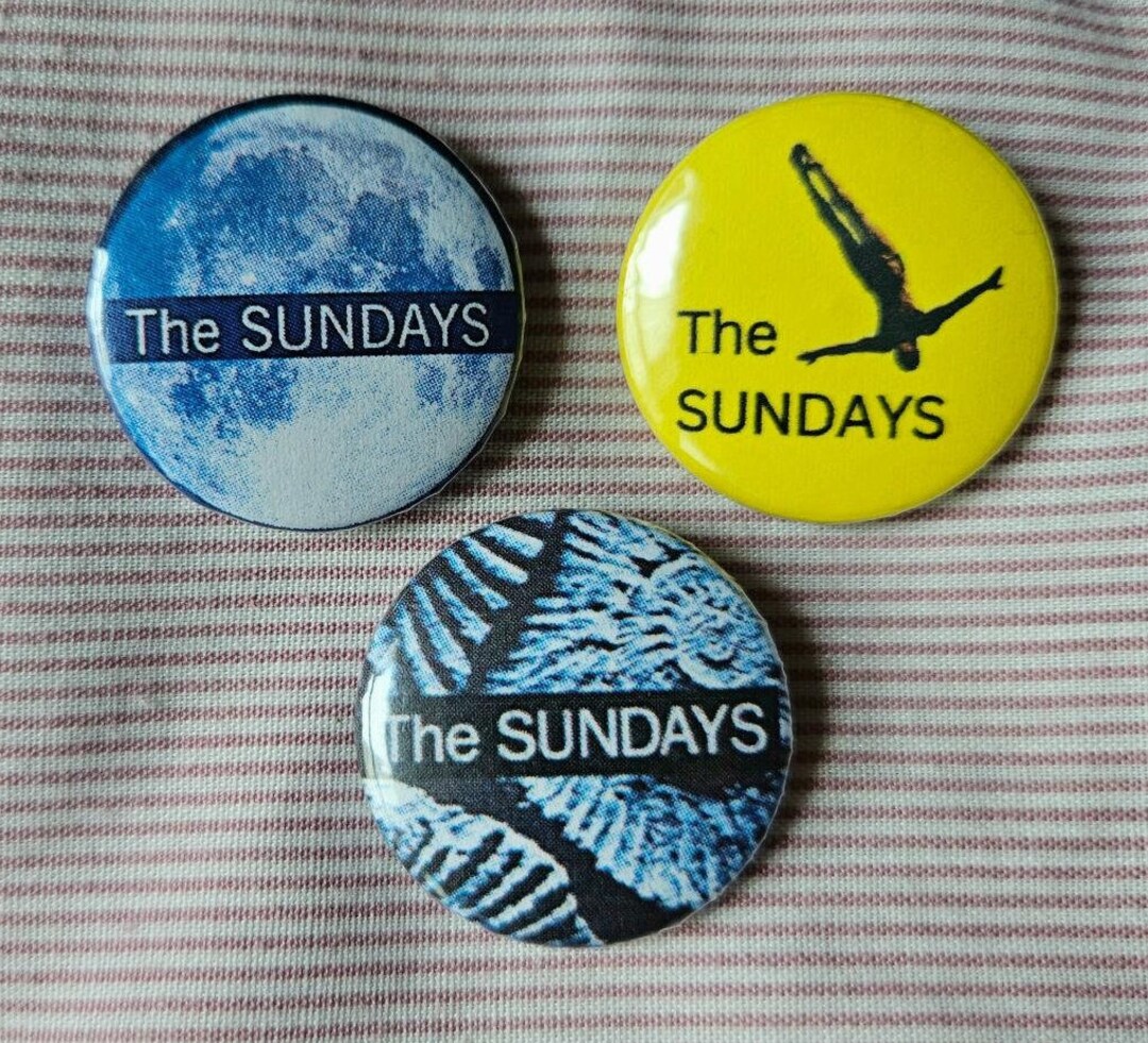 The Sundays Set of Three 25mm (1 Inch) Button Badges. - Etsy