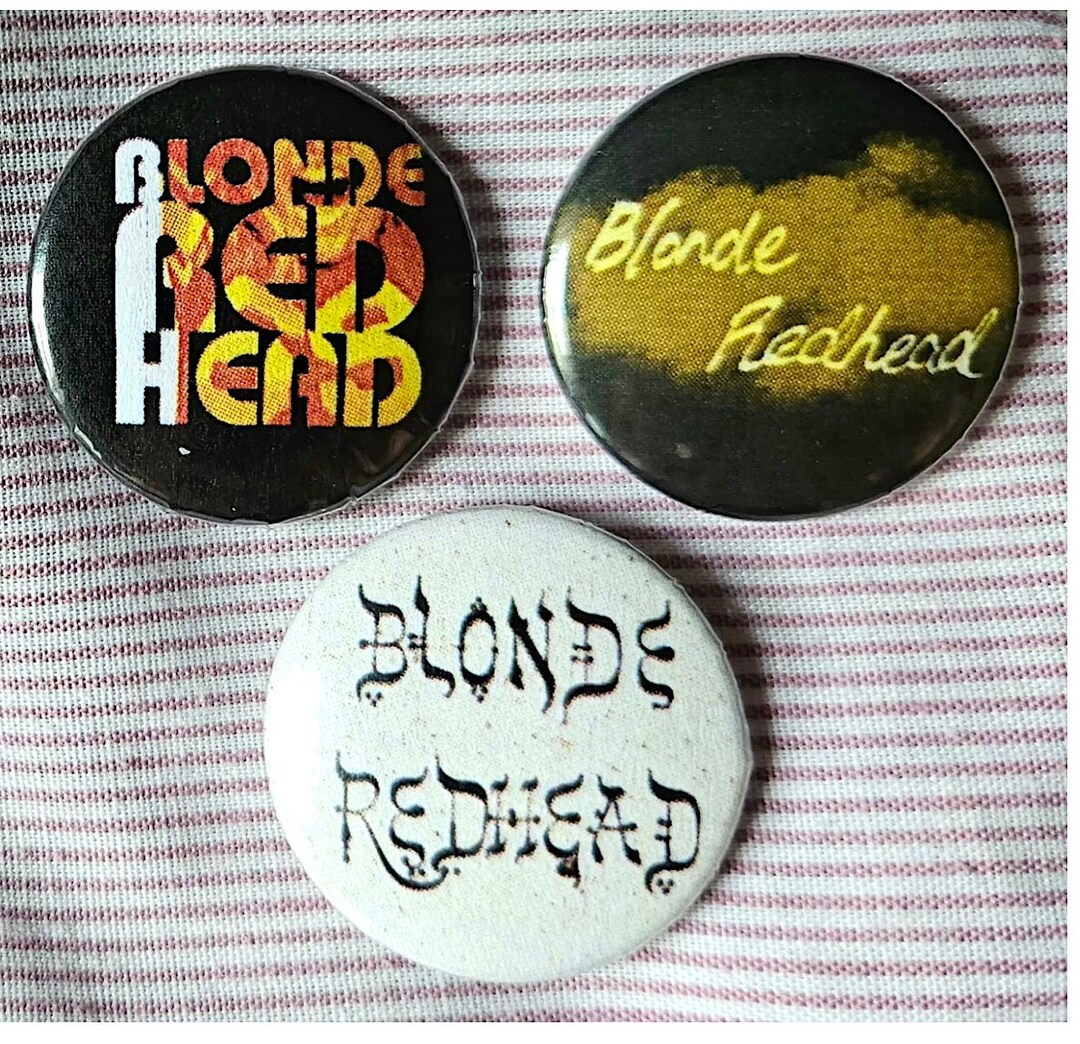 Blonde Redhead Set of Three 25mm (1 Inch) Button Pin Badges, With ...