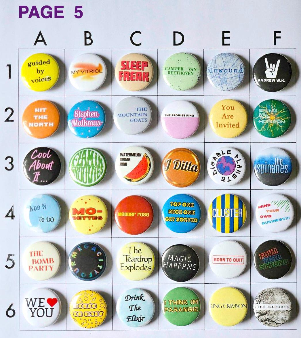 The Ultimate Music Button Pin Badge Pick'n'mix! Indie / Rock / Shoegaze ...