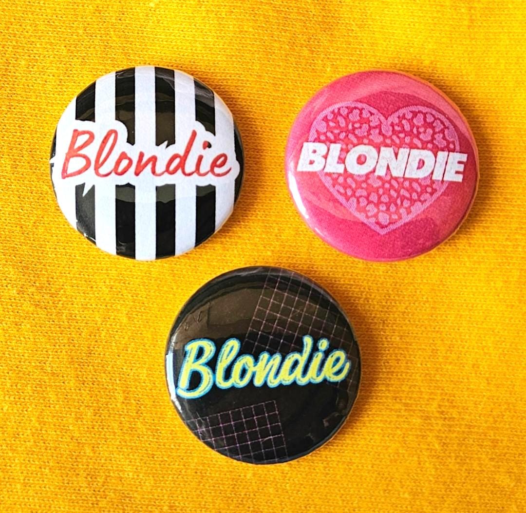 Blondie Set of Three 25mm (1 Inch) Button Pin Badges With Original ...