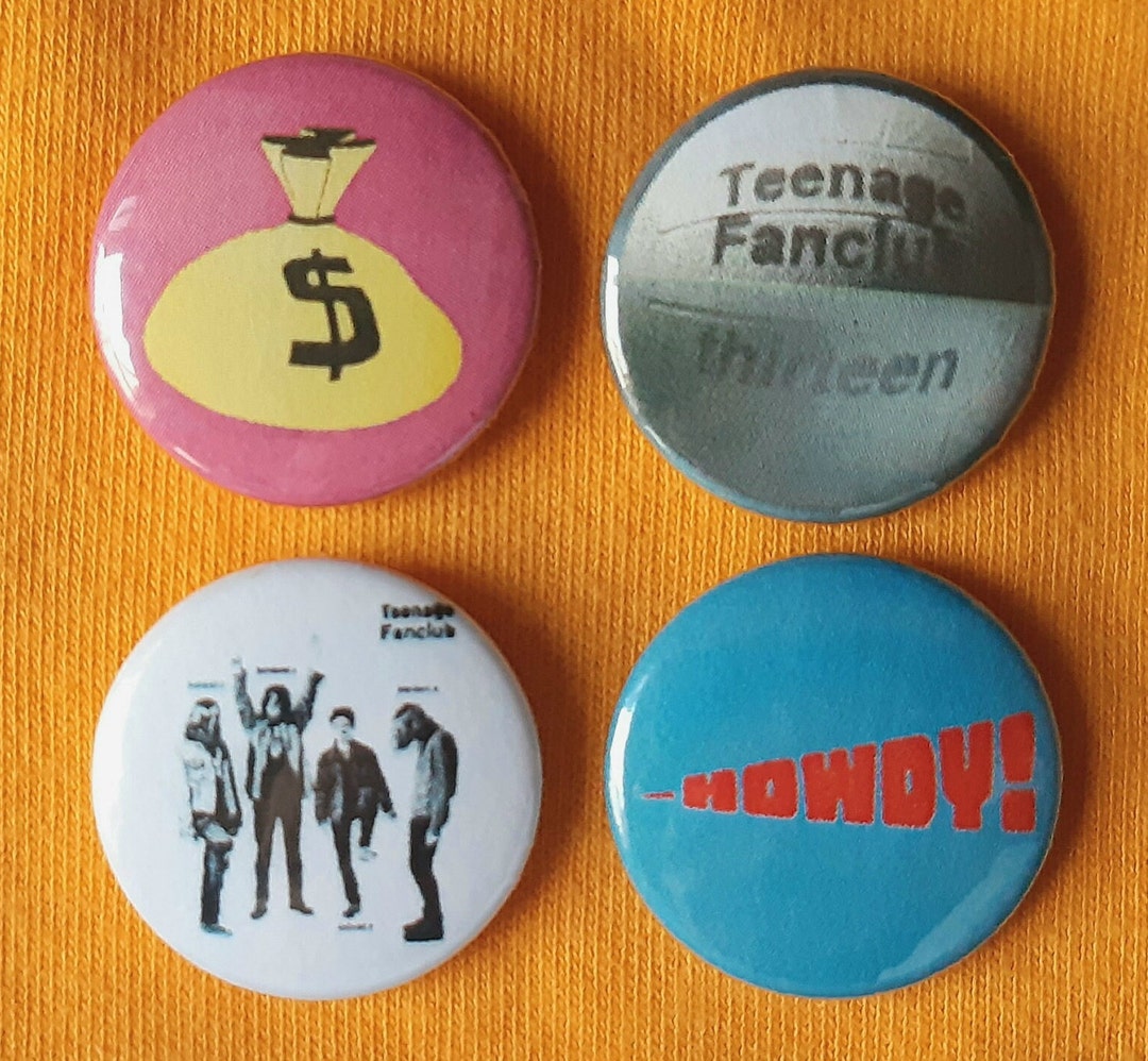 Teenage Fanclub Set of Four 25mm Button / Pin Badges, Including ...