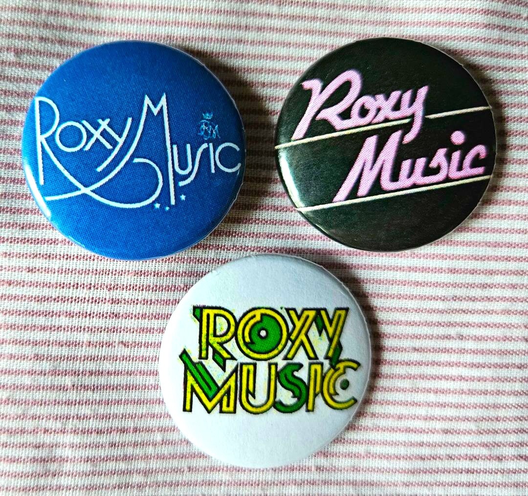 Roxy Music Set of Three 25mm (1 Inch) Button Pin Badges With Smart ...