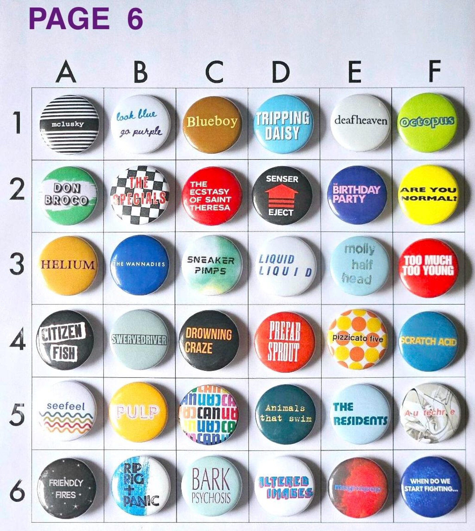The Ultimate Music Button Pin Badge Pick'n'mix! Indie / Rock / Shoegaze ...