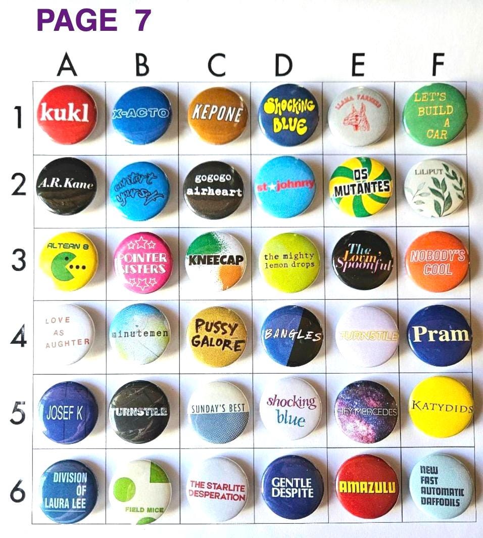 The Ultimate Music Button Pin Badge Pick'n'mix! Indie / Rock / Shoegaze ...