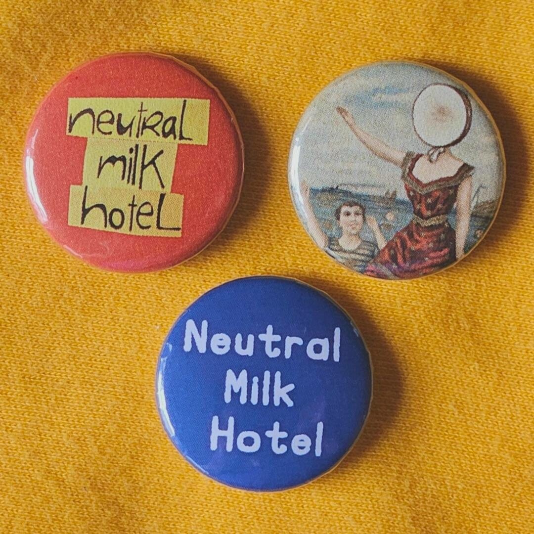 Neutral Milk Hotel Set of Three 25mm (1 Inch) Button Pin Badges ...