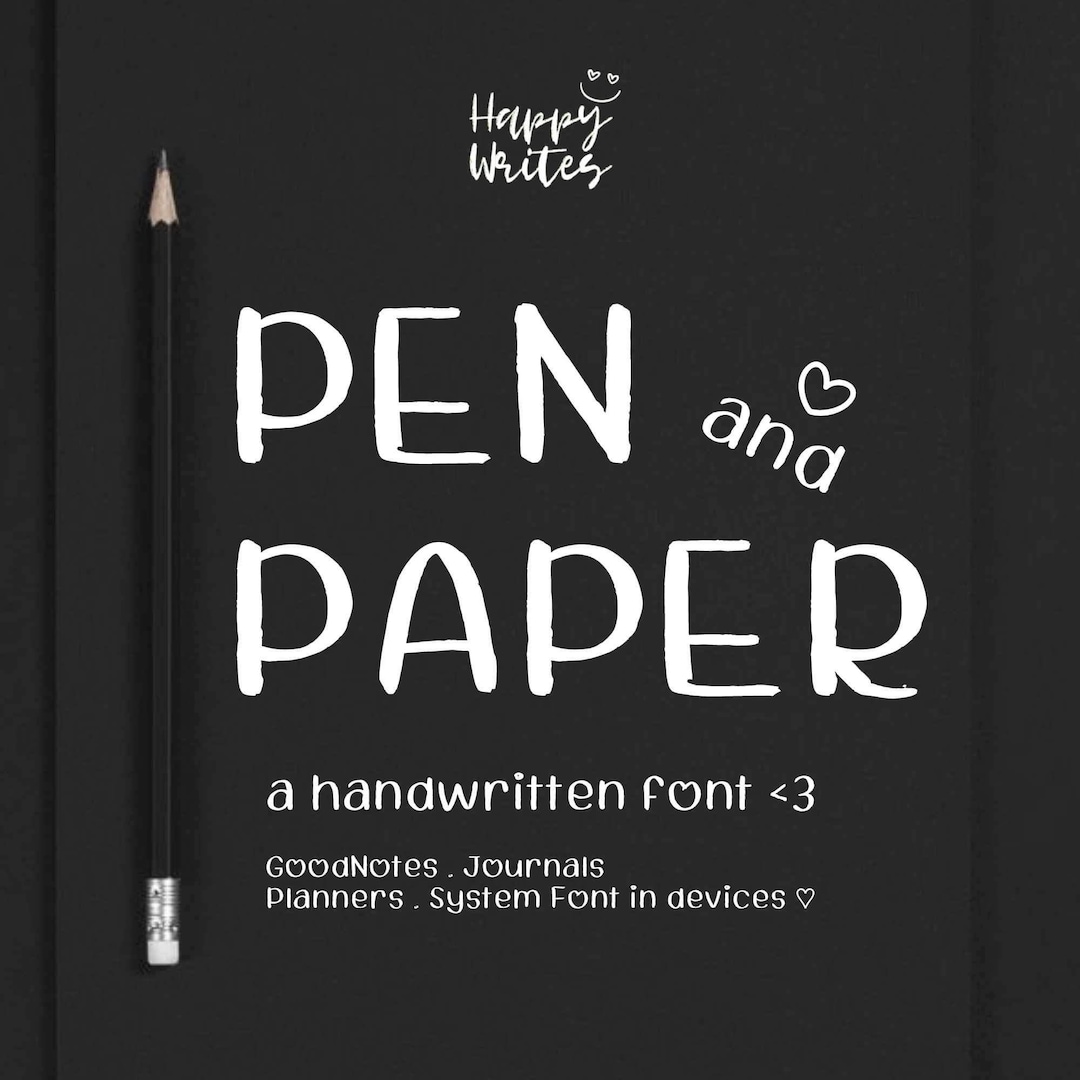 Pen and Paper Handwritten Font | Goodnotes | Planners | Journals ...