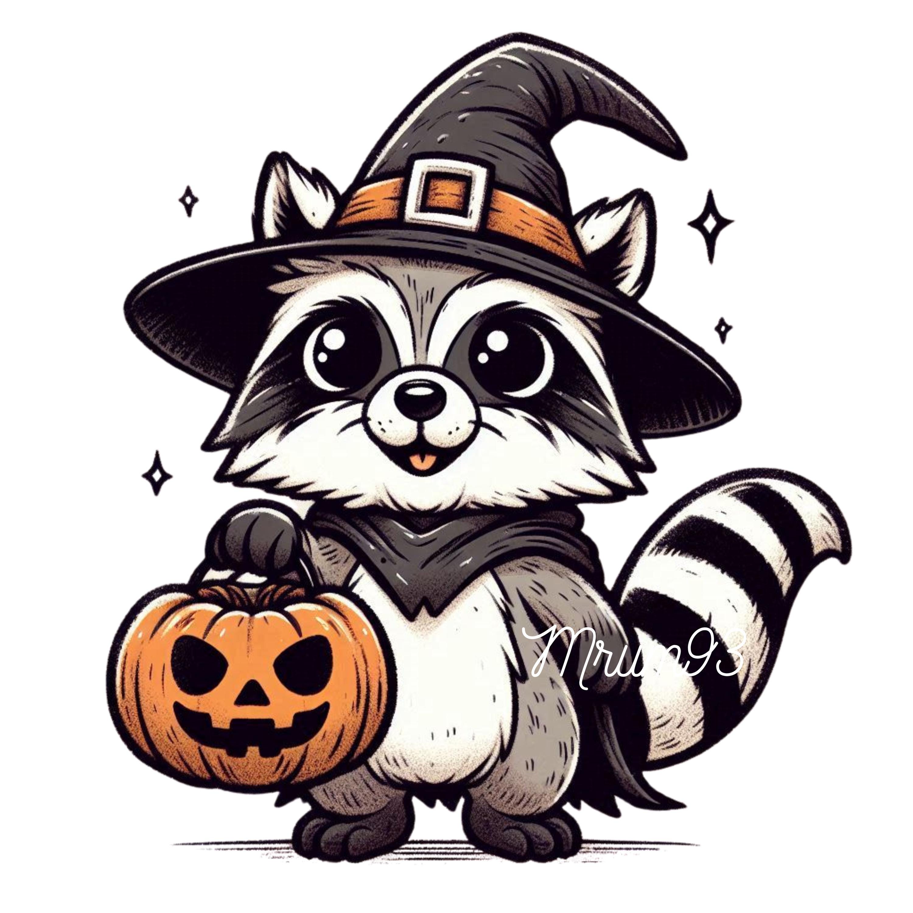 Halloween Raccoon PNG Digital Download, Fall Clipart, Autumn Graphic ...