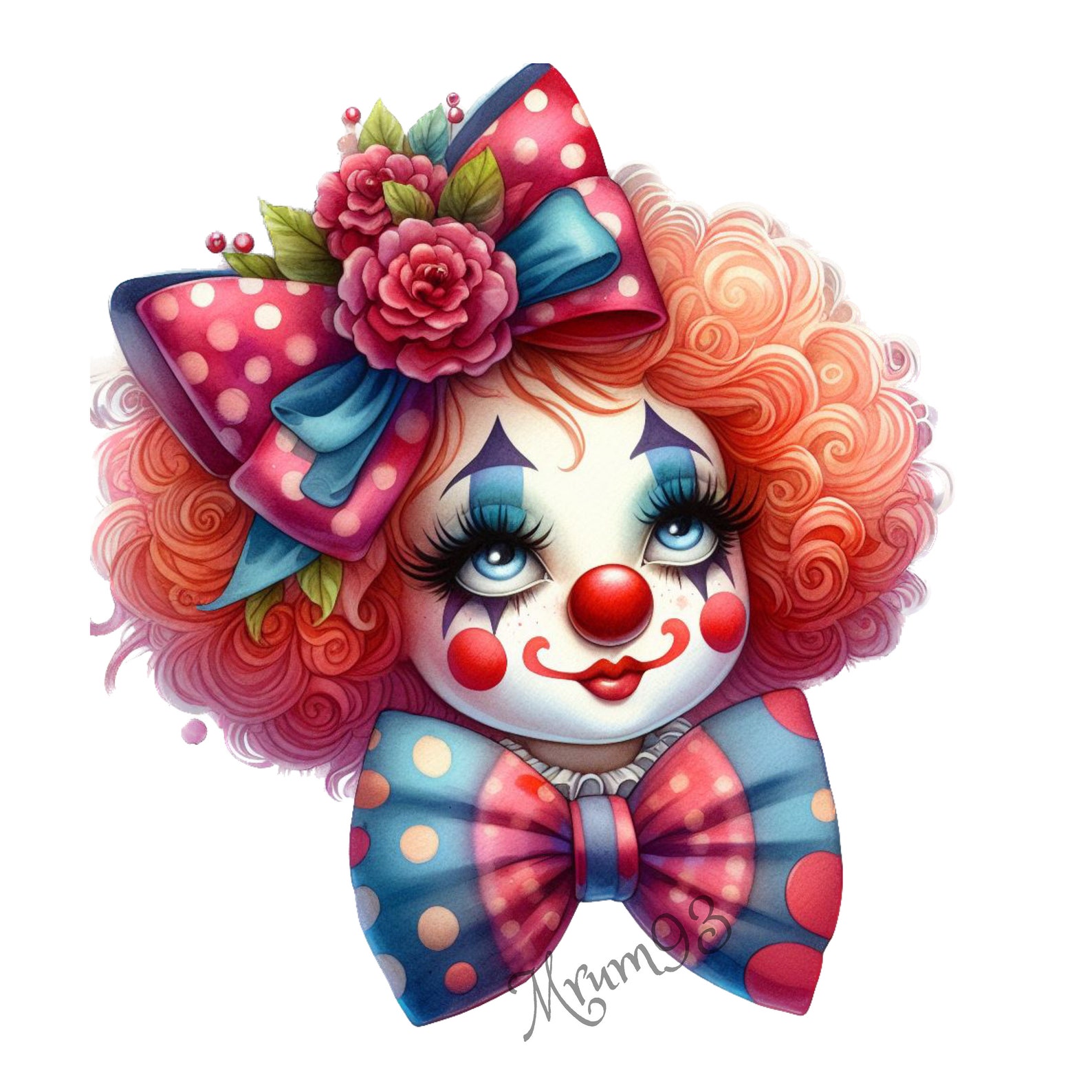 Cute Clown Clipart , Adorable Cute Clown Clipart Instant Download High ...