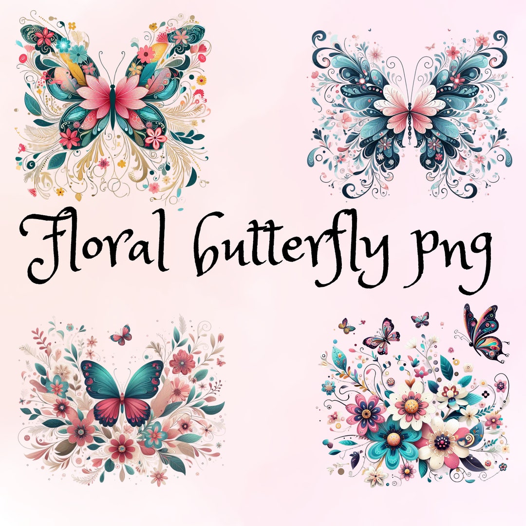 Watercolor Floral Butterfly Clipart |high Quality Transparent Png for ...