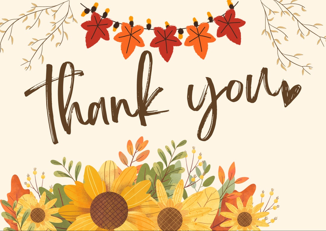 Thank You Printable Card, Instant Download PDF, Halloween Thank You ...