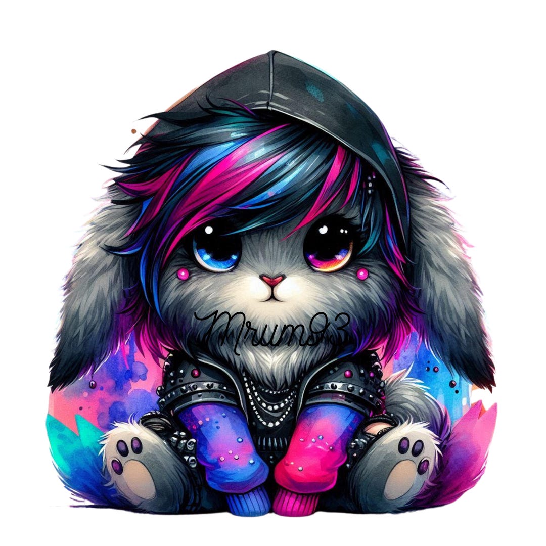 Emo Gothic Animals PNG Digital Download Clipart, Dark Aesthetic Clip ...