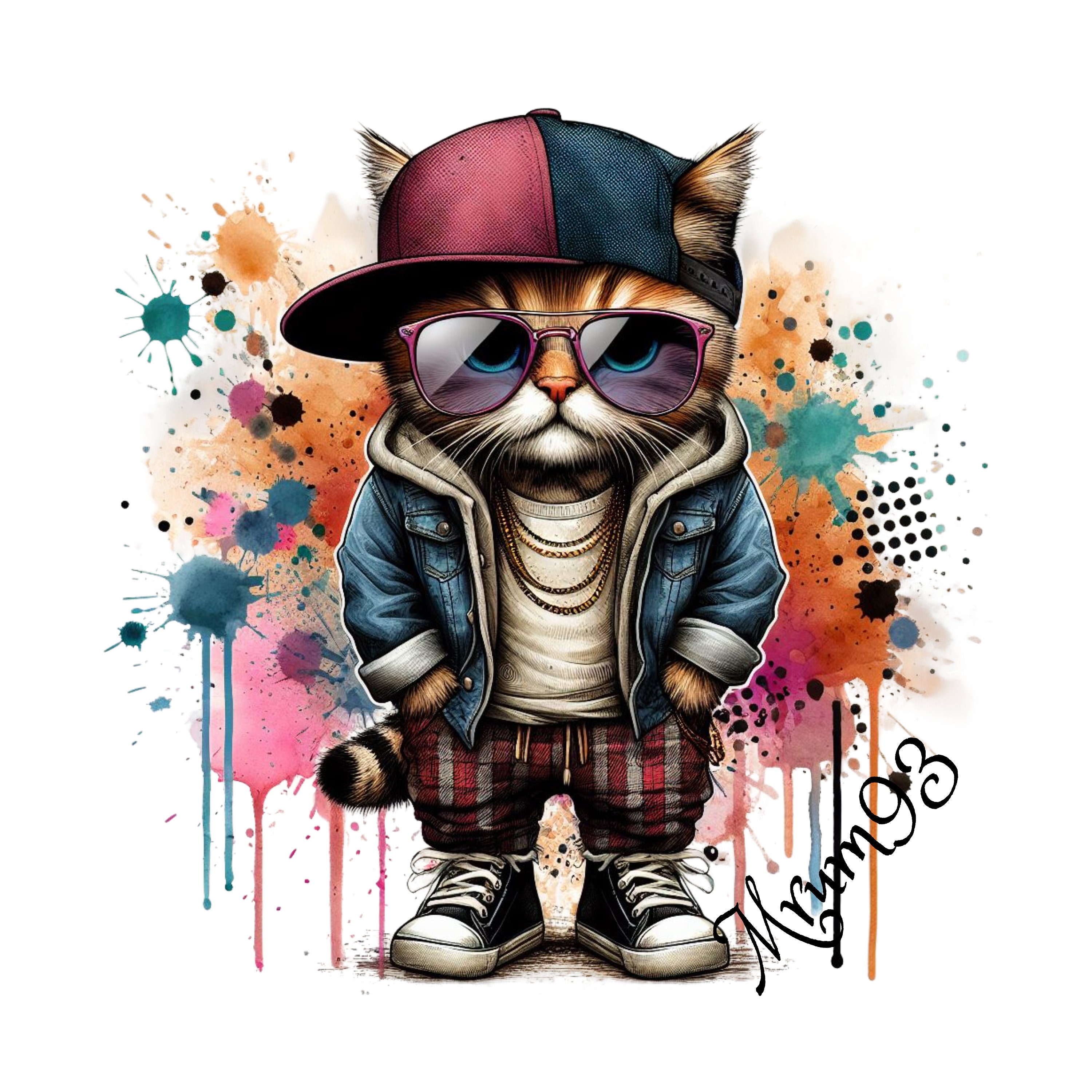 Cool Cats Clipart - 5 High Quality PNG - Instant Download - Fit for ...