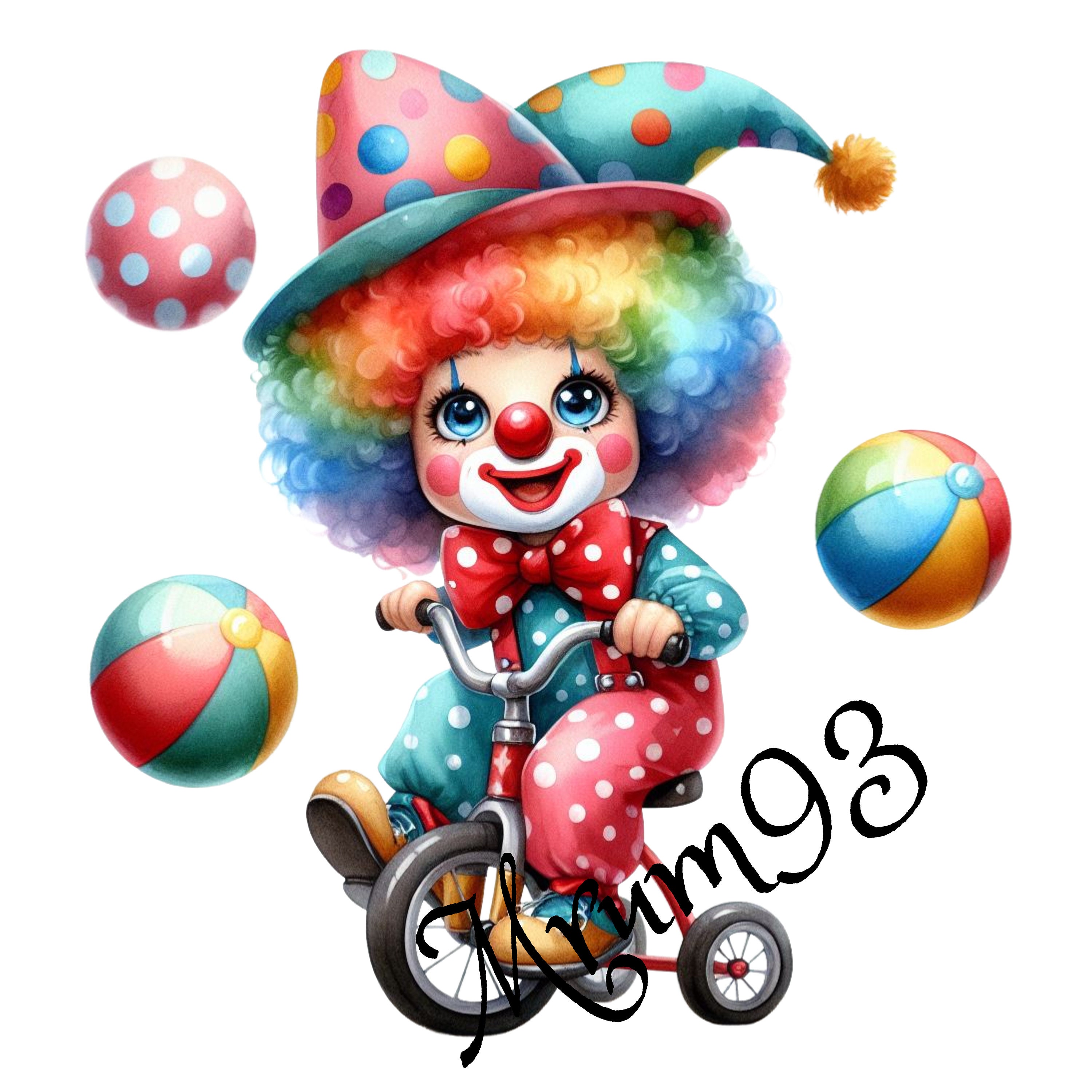 Cute Clown Clipart , Adorable Cute Clown Clipart Instant Download High ...