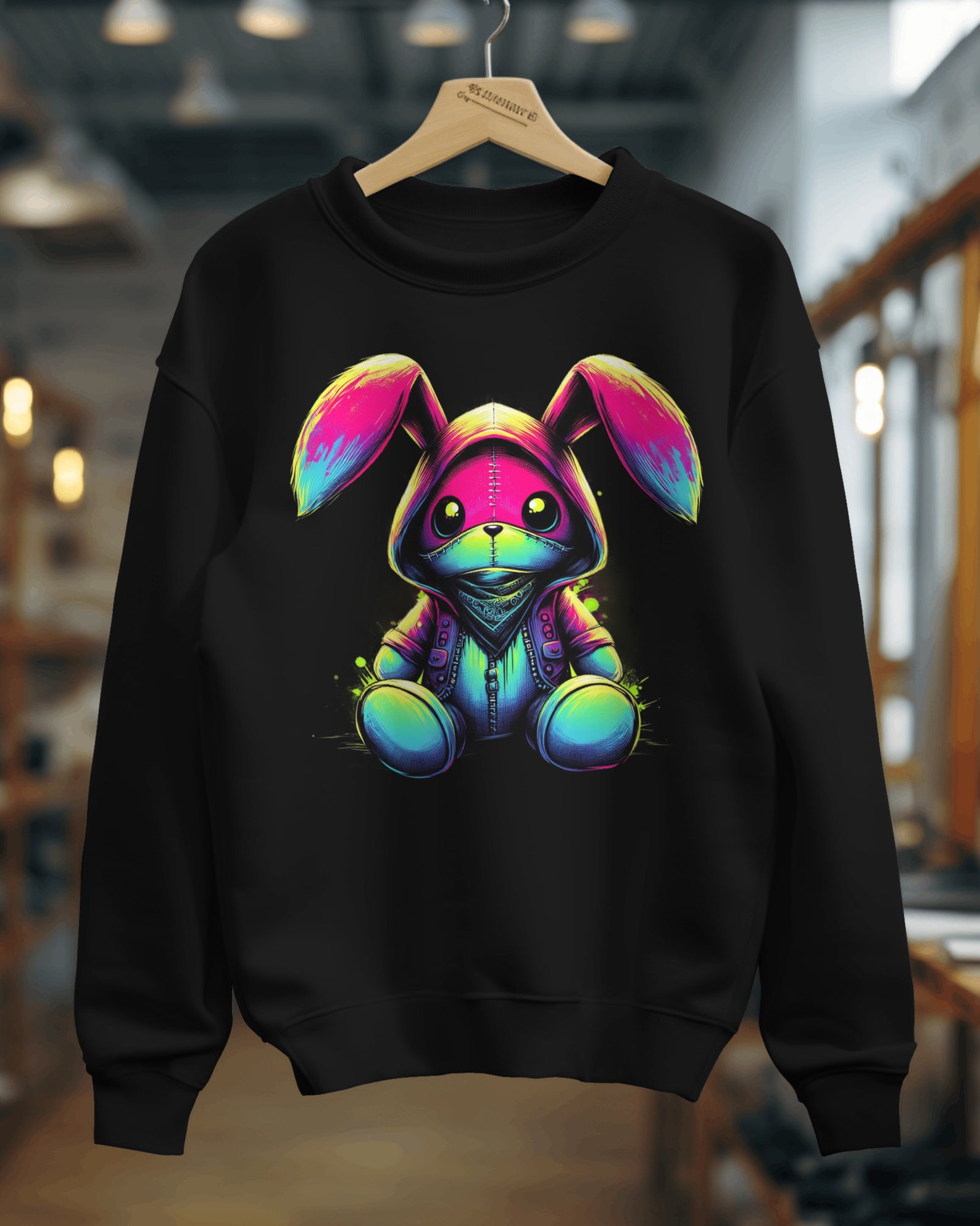 Colorful Neon Rabbit Bunny Png, Rabbit Sublimation Design, Neon Rabbit ...