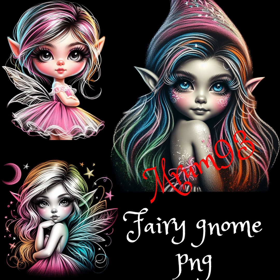 Fairy Gnome Clipart ,3 Watercolor Princess Clip Art, Printable File ...